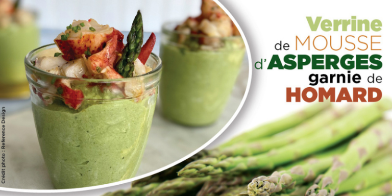 Recette : Verrine de Mousse d’asperges garnie de homard – Asperges Primera